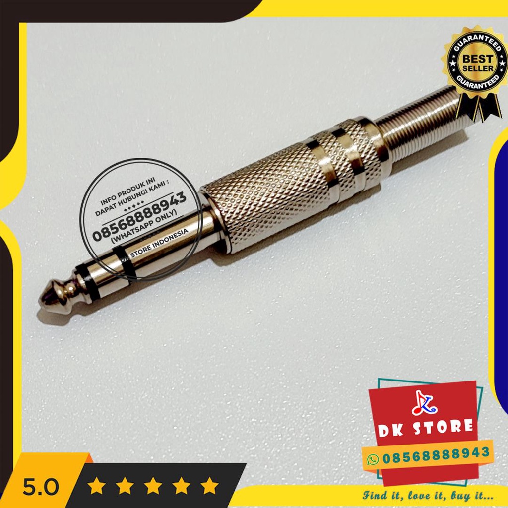 Jual JACK AKAI STEREO 6.5MM BESI SILVER SOLDER JEK AUDIO JECK ORIGINAL KONEKTOR JAK PHONO ...
