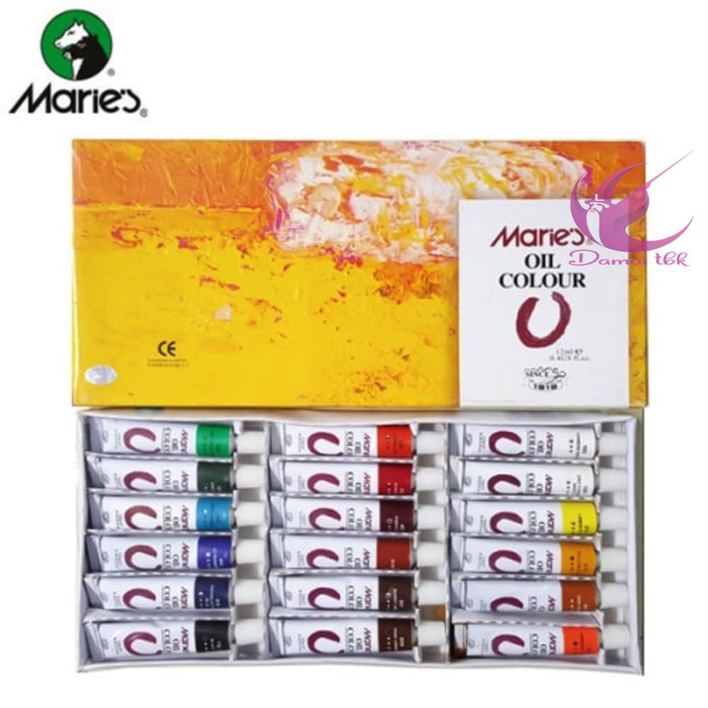 Jual Cat Minyak Maries Oil Color set 18 warna Maries Oil Color 1388B ...