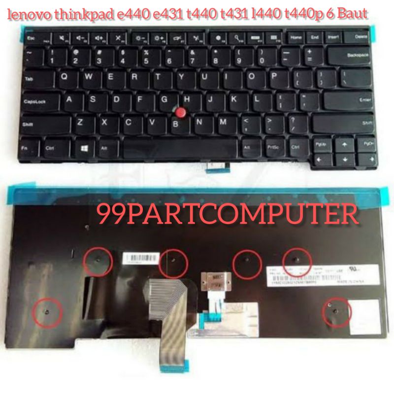 Jual keyboard lenovo thinkpad t440 t431 l440 t440p t440s 6 Baut ...