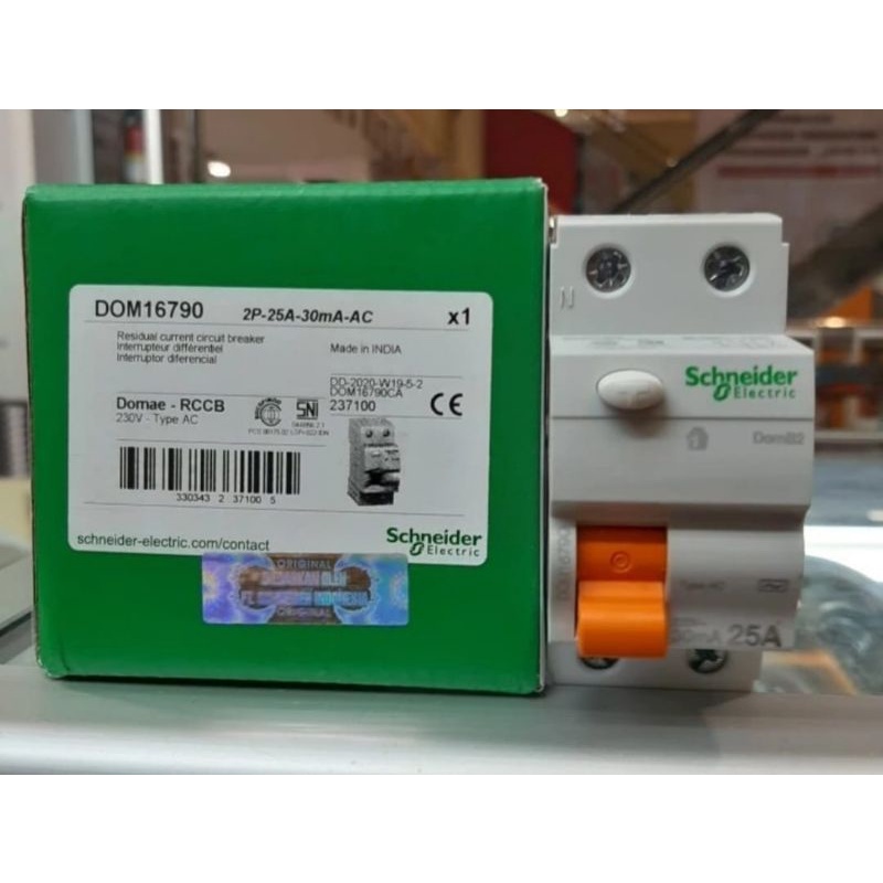 Jual Elcb Rccb Domae 2P 25A 300ma Schneider | Shopee Indonesia