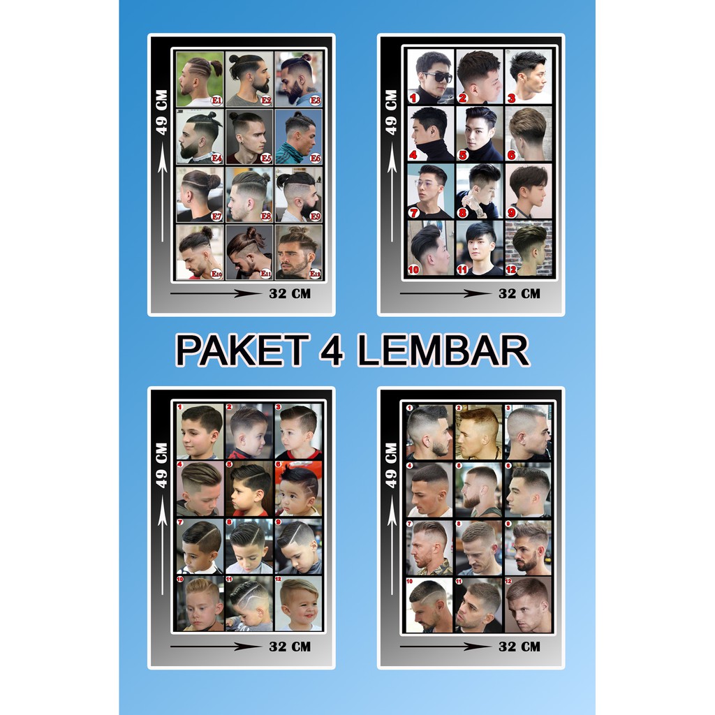 Jual Poster Barbershop / Poster Pangkas Rambut / Poster Salon / Paket 4 ...