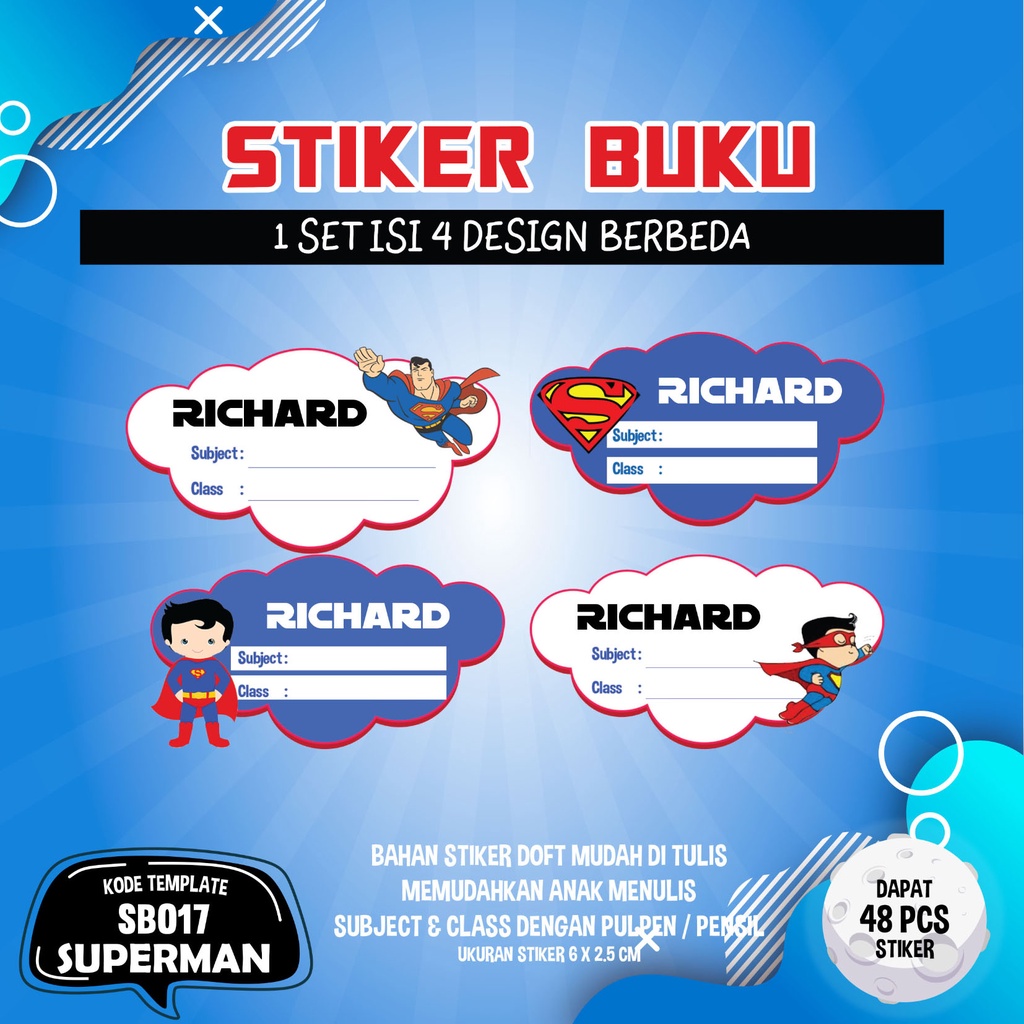 Jual STIKER LABEL BUKU / LABEL BUKU / LABEL NAMA / STIKER NAMA / STIKER ...