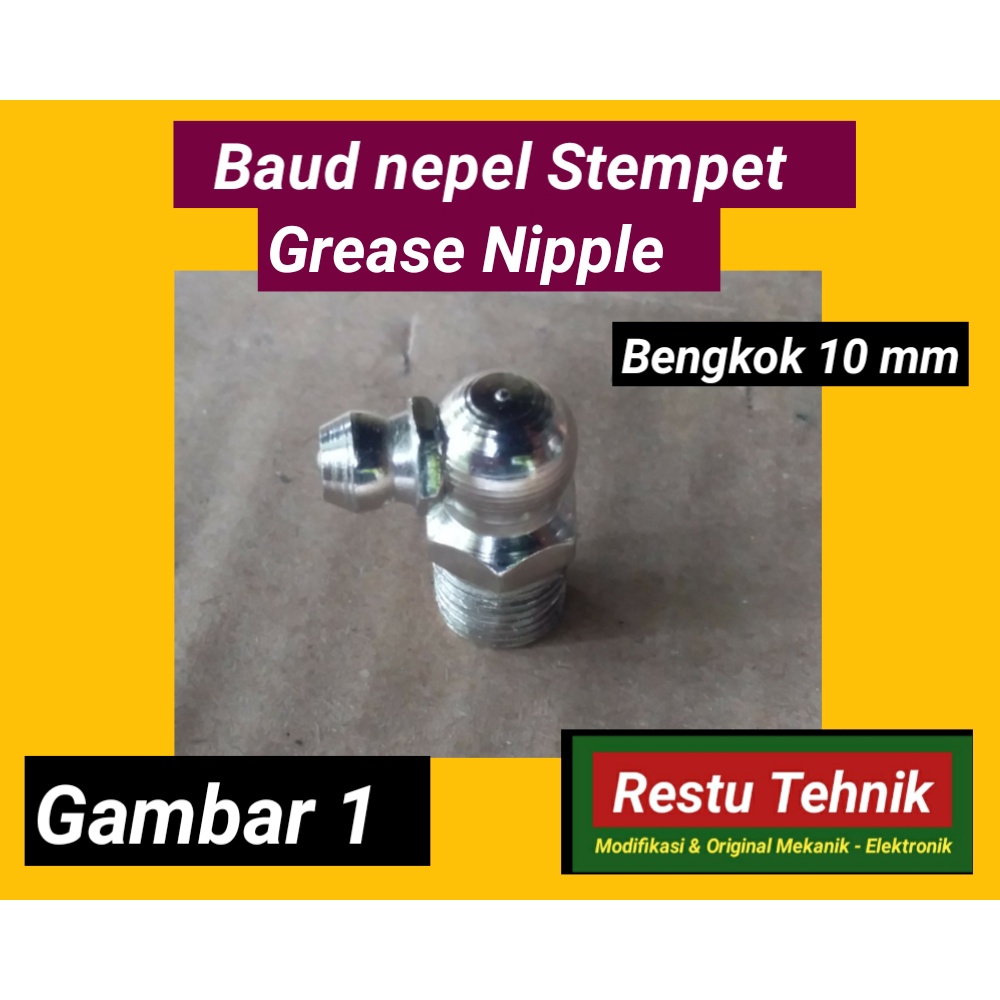 Jual Baud nepel gemuk stempet / Grease Nipple. Besi Crome 10mm Bengkok ...