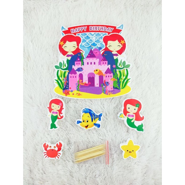 Jual cake topper/topper MERMAID/hiasan kue MERMAID CHIBI STYROFOAM ...