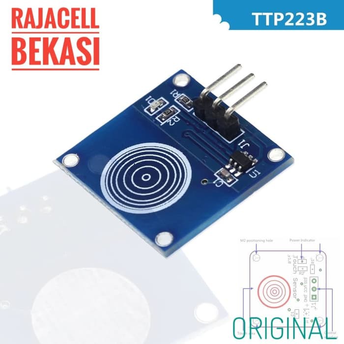 Jual TTP223B Jog digital touch sensor capacitive touch switch modules ...