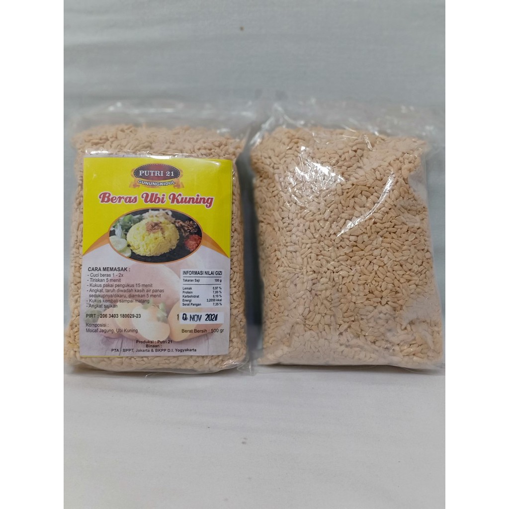 Jual Beras Ubi Kuning - Beras Analog Mocaf - 500 gr | Shopee Indonesia