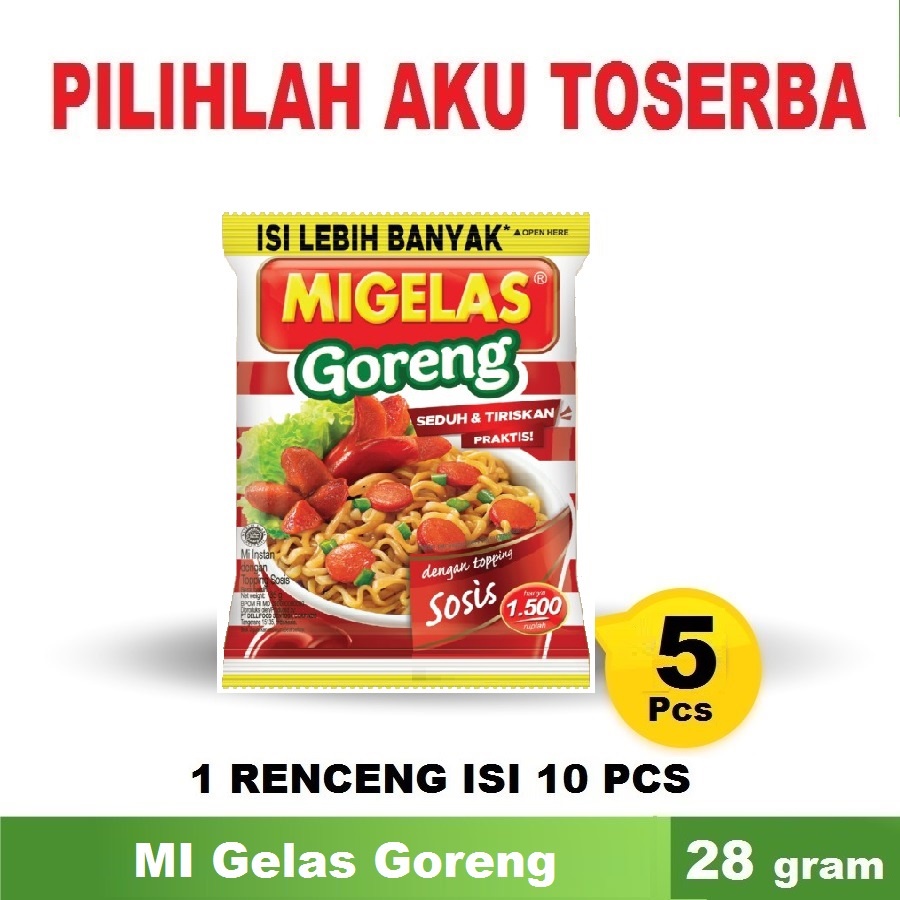 Jual Mie Gelas Migelas GORENG @35 Gr - (HARGA 1 Renceng isi 5 Pcs ...