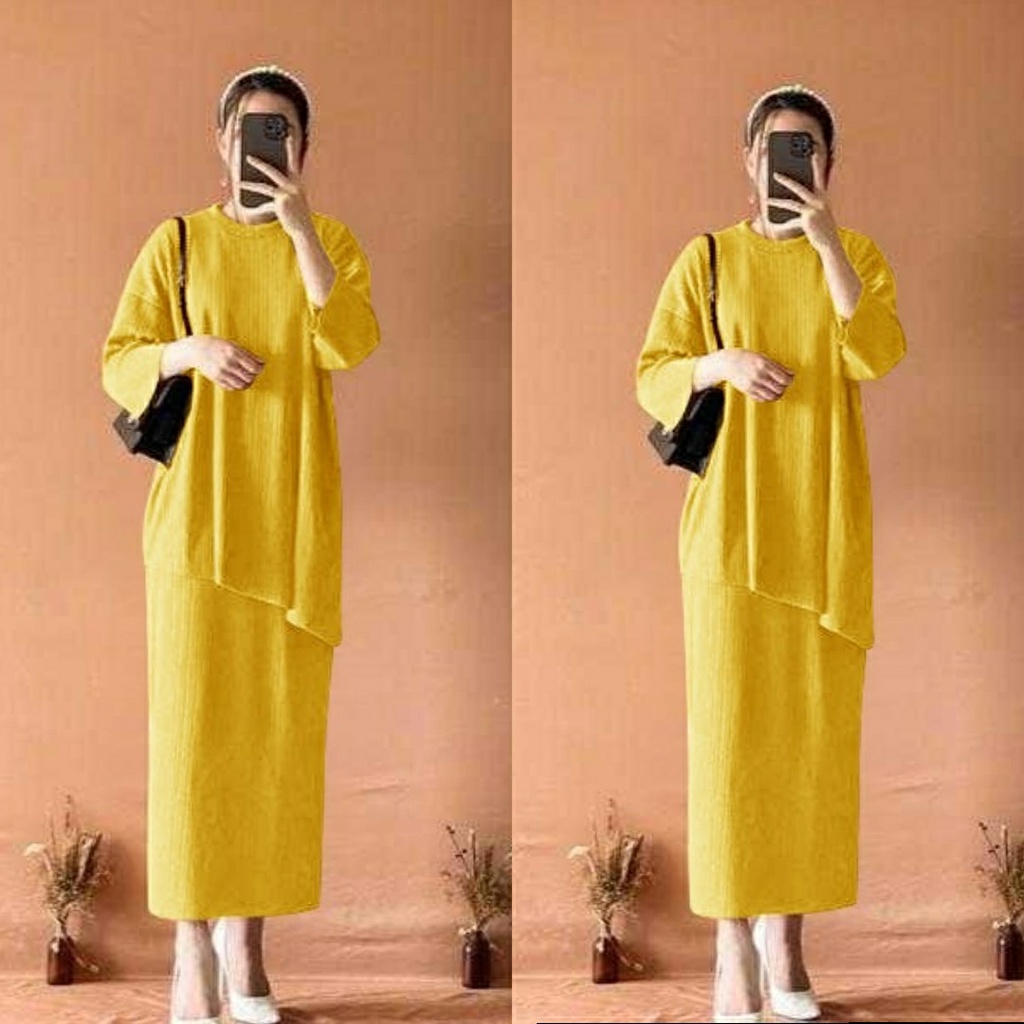 Jual SET RAVENYA KNIT ARMY/ SET BAJU MUSLIM TERBARU / SET PAKAIAN ...