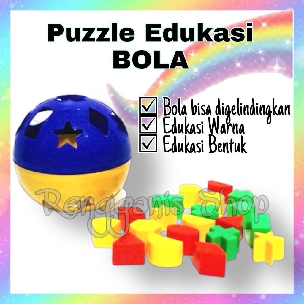 Jual Mainan Edukasi Edukatif Puzzle Bola Mengenal Bentuk dan Warna Anak ...