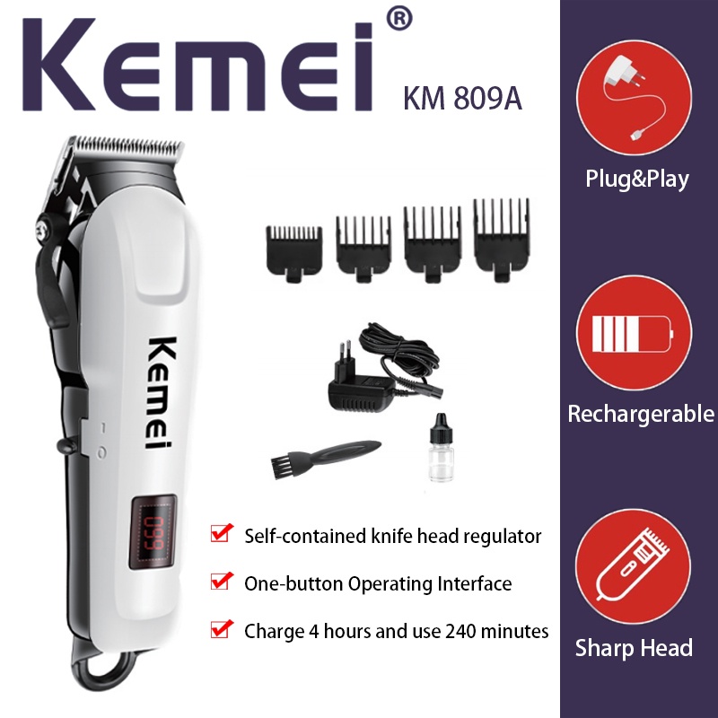 Jual Hair Clipper Kemei KM-809A Alat Mesin Cukur Rambut/alat potong rambut | Shopee Indonesia