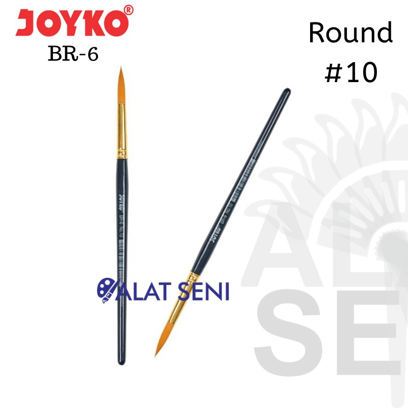 Jual Kuas Lukis Joyko BR-6 No.10 / Joyko Art Brush Round No.10 / Kuas ...