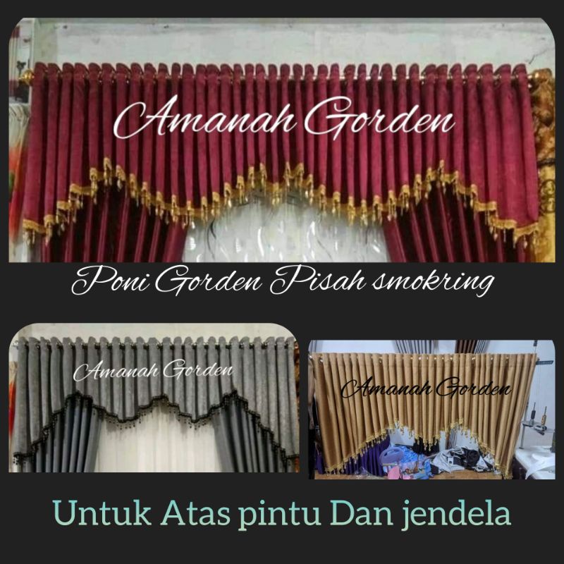 Jual Gorden Blackaot Poni Gorden Atas Pintu Jendela Poni Pisah Smokring ...