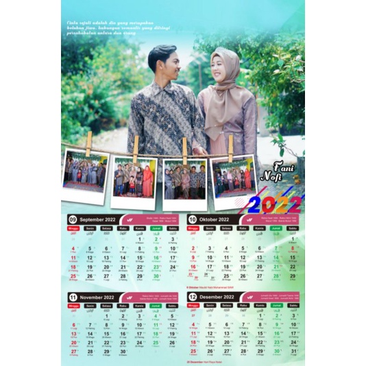 Jual kalender 2020 Bijian ukuran a3+ isi 2 lembar | Shopee Indonesia