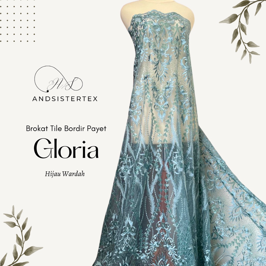 Jual Dasar Kebaya Tile Gloria Full Payet Warna Hijau Wardah | Shopee ...