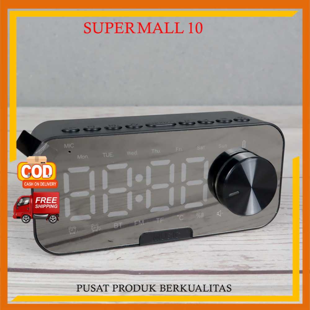 Jual SM. CENTECHIA Jam Alarm Clock with Bluetooth Speaker - TF-B126 Jam ...