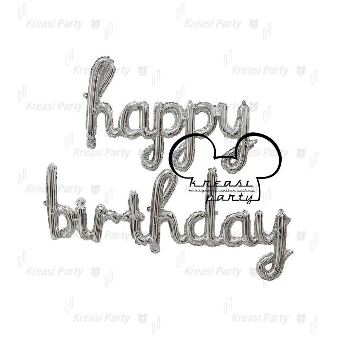Jual Balon Foil Happy Birthday Sambung Silver / Balon HBD Set / Balon ...
