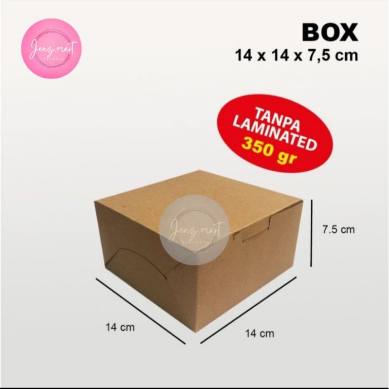 Jual Box Dos Kotak Snack Kue Gift Kraft 14 x 14 x 7,5 cm Sambung Tebal ...