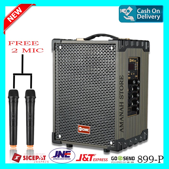 Jual Speaker Portable GMC 899P Bluetooth Karaoke Free 2 Mic Wireless ...