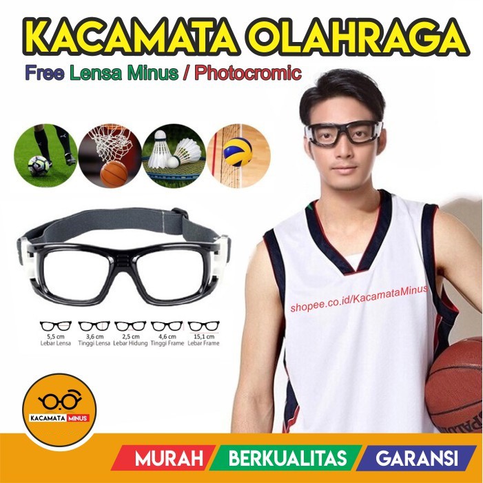 Jual Kacamata Olahraga Minus Silinder Kacamata Futsal Basket Voli ...