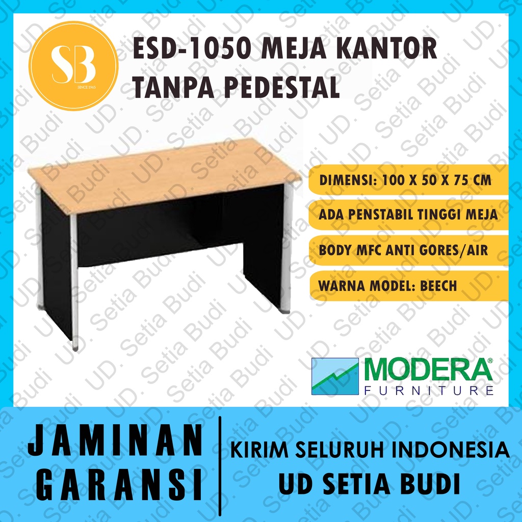 Jual Meja Kantor / Kerja / Tulis Tanpa Pedestal Modera ESD 1050 E-Class ...