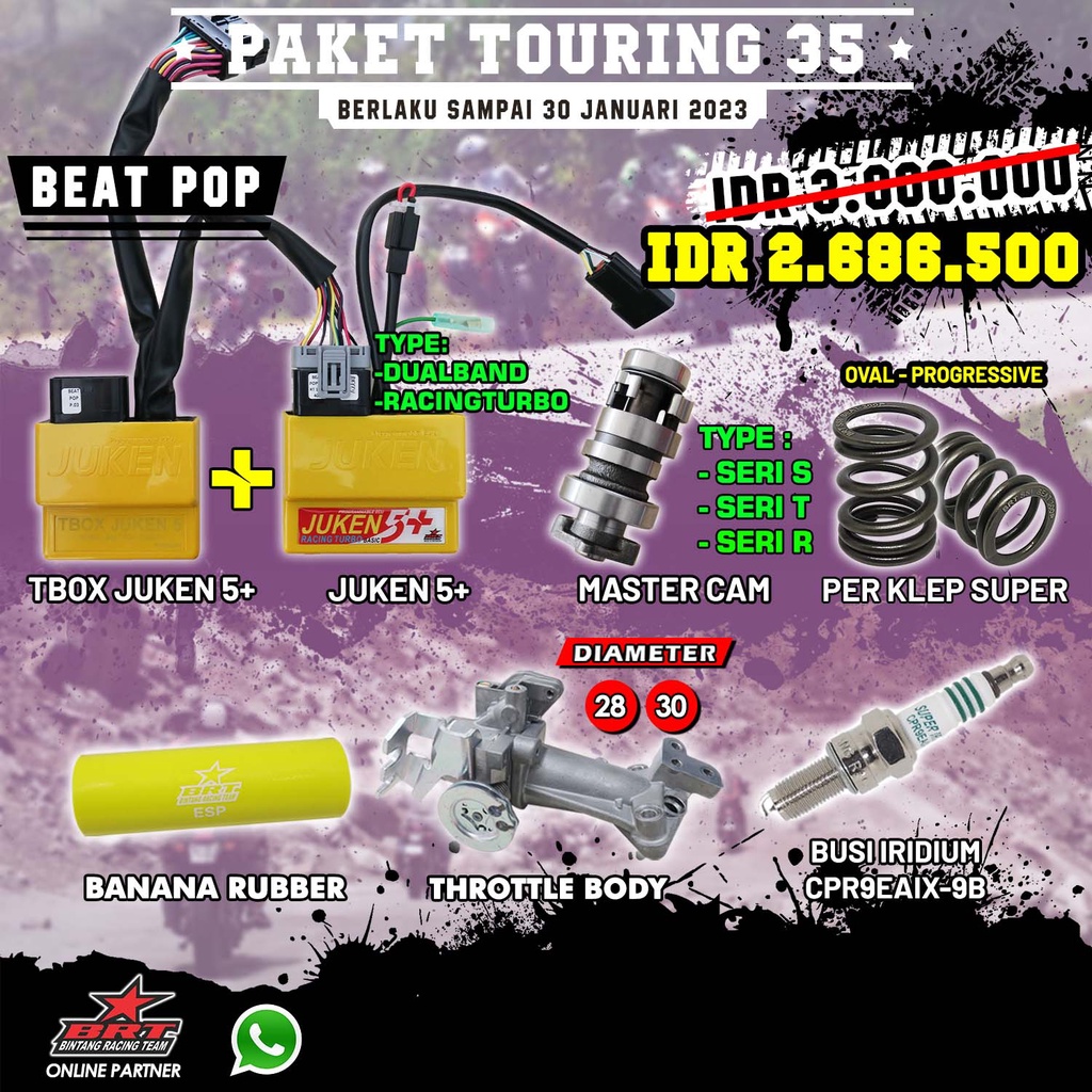 Jual PAKET TOURING 35 BEAT POP ESP BRT - ECU JUKEN + MASTERCAM + PER ...