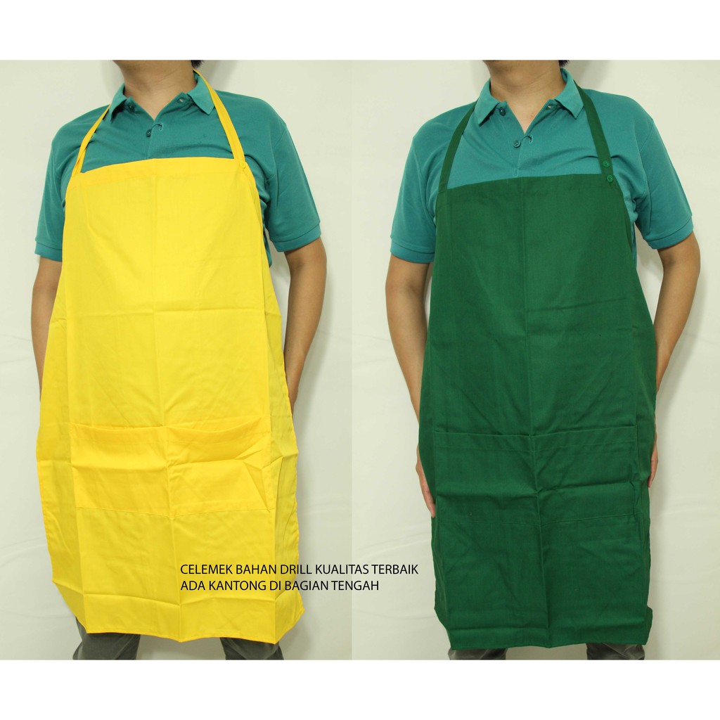 Jual Celemek Dapur Masak Apron Kain Bahan Drill ukuran 58cm x80cm Murah ...
