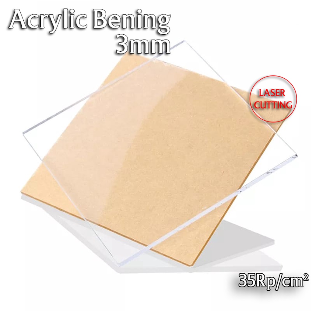 Jual Custom Potongan Bahan Acrylic Bening 3mm / Cutting Laser Acrylic ...