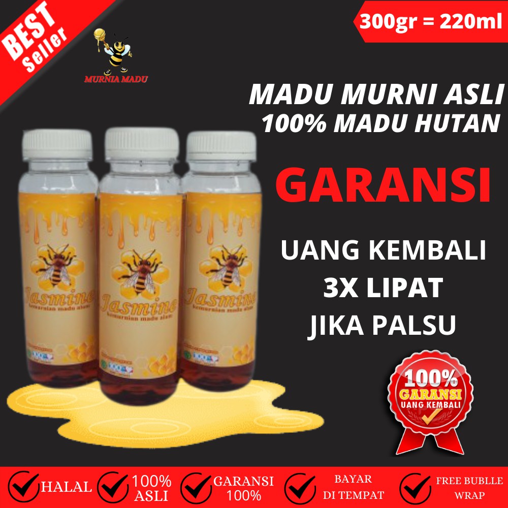 Jual Madu Murni Asli 1Kg - 300gr Manis Multiflora Nusantara 100% Madu ...