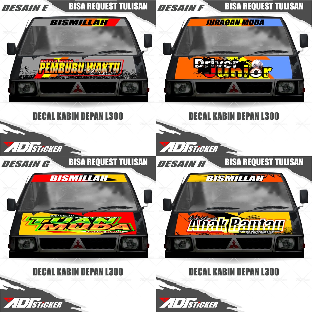 Jual Sticker Decal Kabin Depan L300 , CARRY,TRUCK | Shopee Indonesia