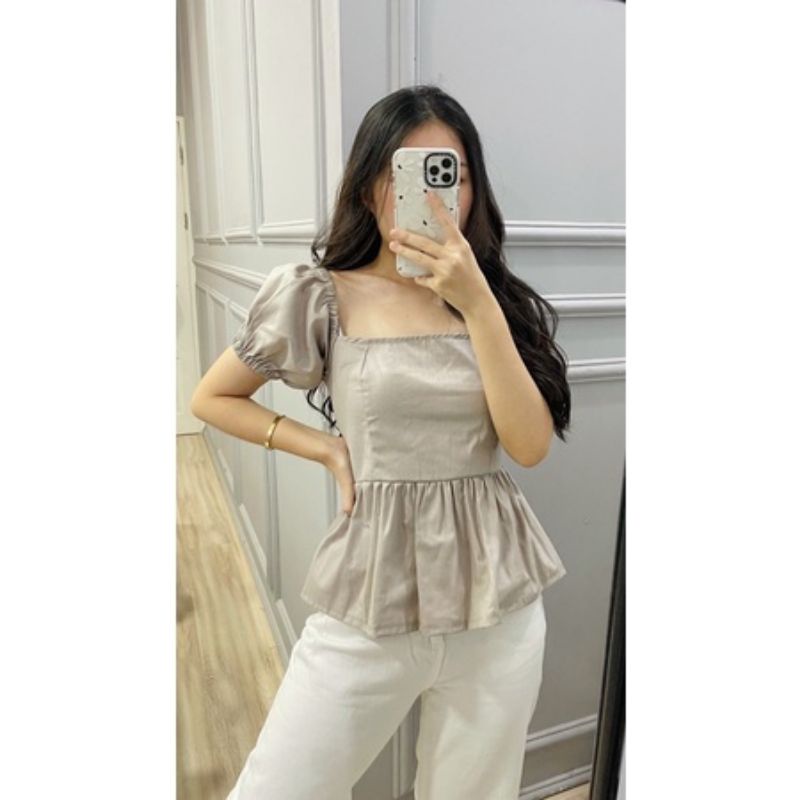 Jual CYLEN CROP TOP KOREA//BAJU ATASAN WANITA//BAJU SABRINA JUMBO ...