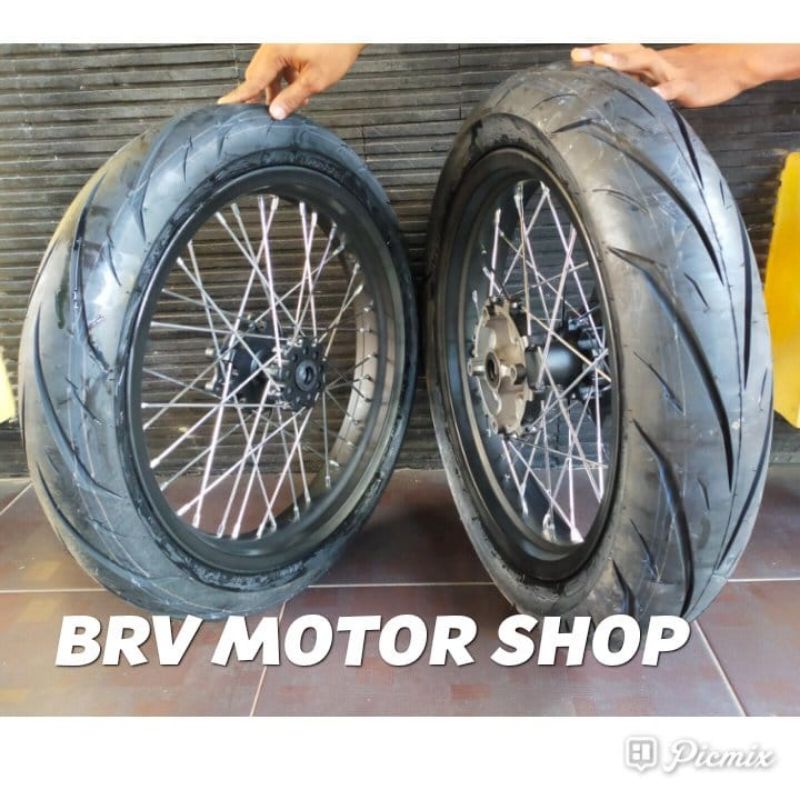 Jual Velg SuperMoto Crf150L 300-350-17 Ban 100+ Dan 120 Tromol Original ...
