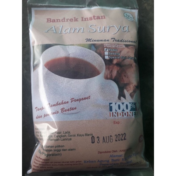 Jual BISA COD bandrek instan alam surya khas pagar alam | Shopee Indonesia