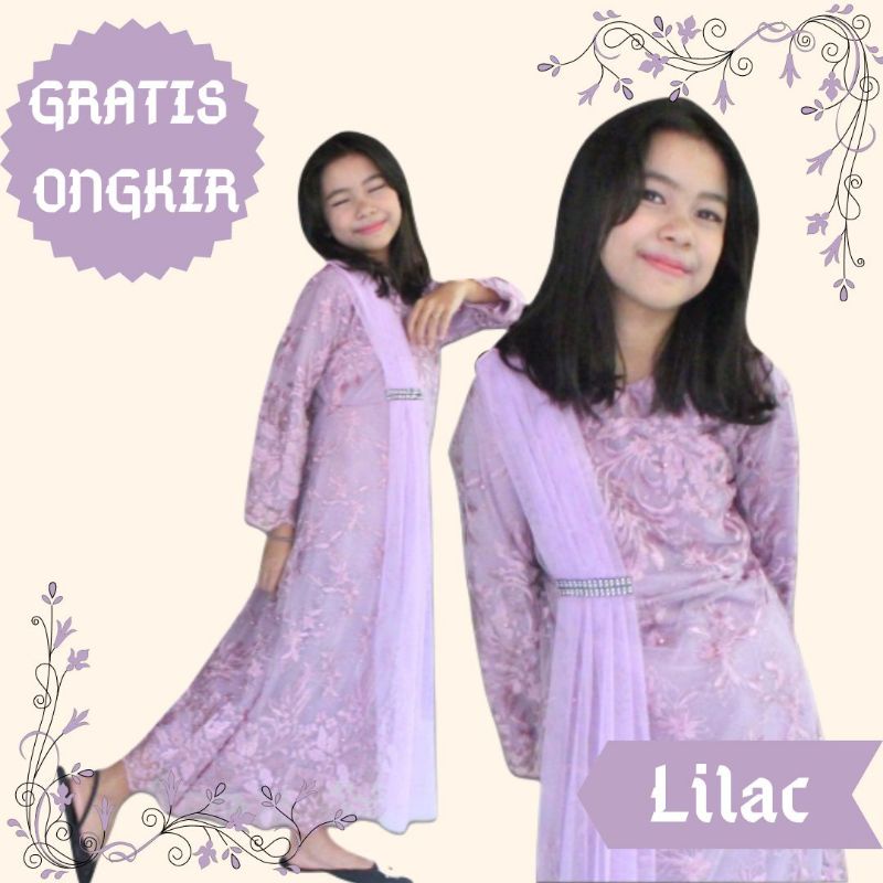 Jual Dress Gamis anak perempuan Tille Modern Slayer Lengan Panjang ...