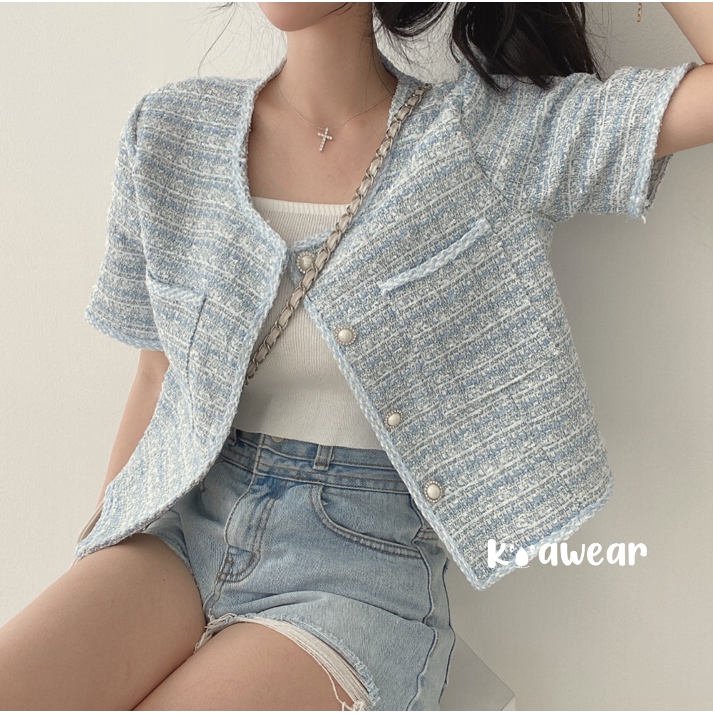 Jual Aria Tweed Outer / Luaran Wanita Premium (Korean Style) | Shopee ...