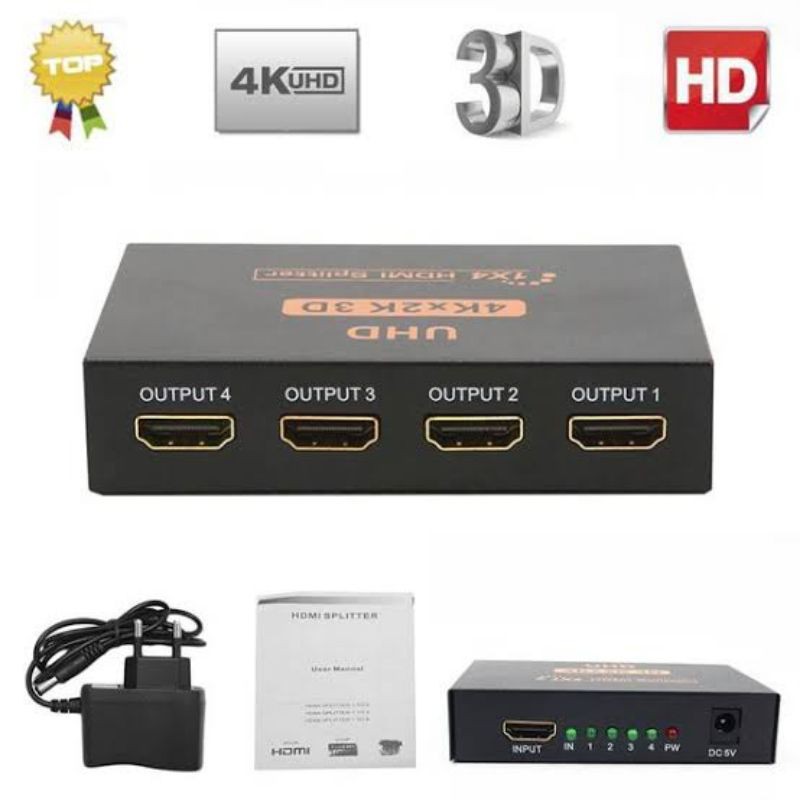 Jual ( Calvincomp ) HDMI Splitter 4 port / HDMI Splitter 4 port Hub ...