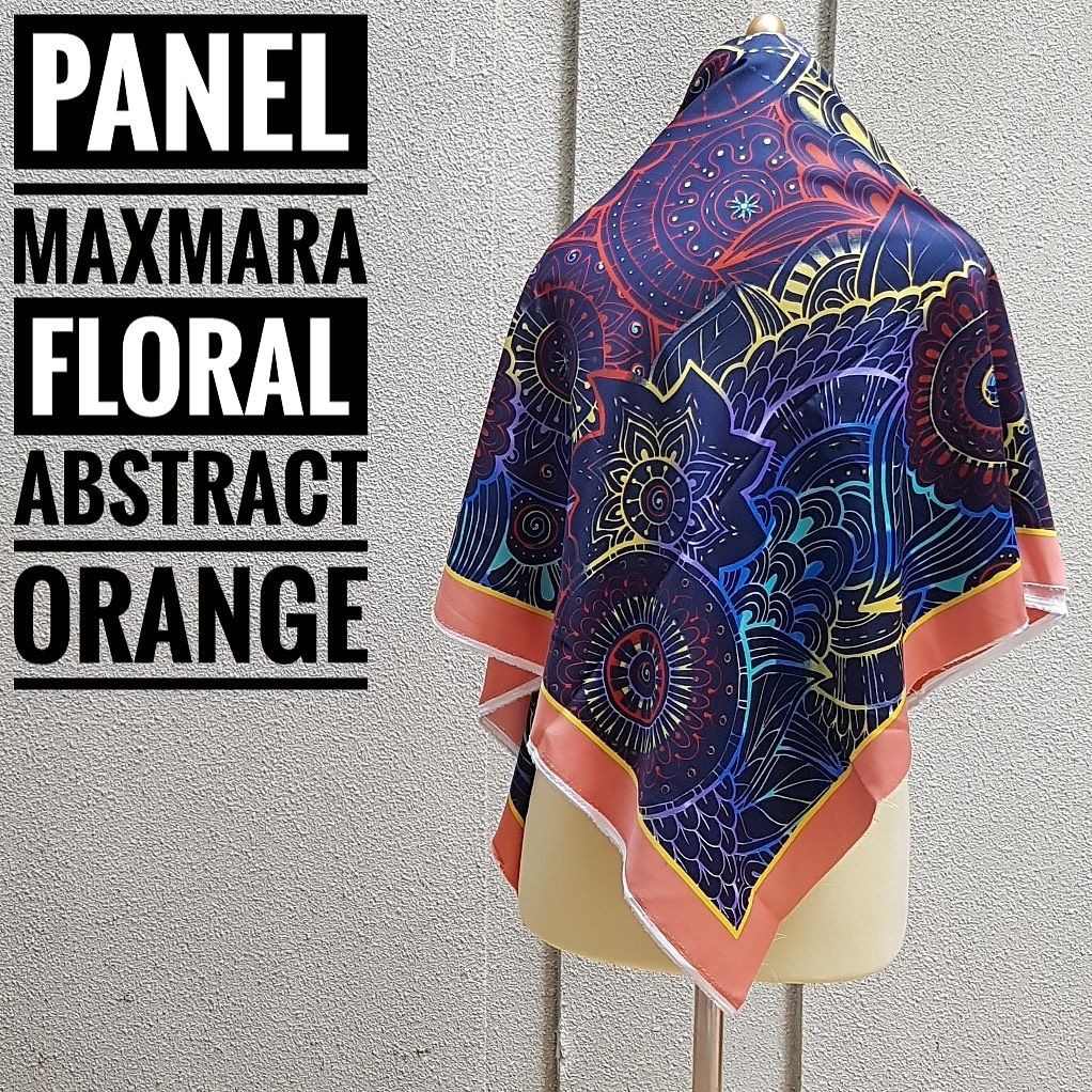 Jual Kain Panel Maxmara Floral Abstract Orange (1.15Mx1.15M) | Shopee ...