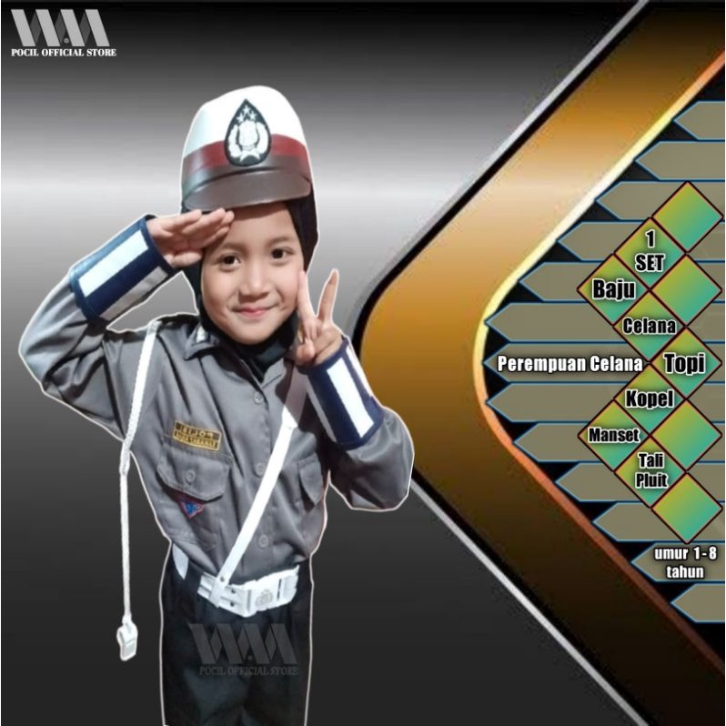 Jual baju polisi anak perempuan baju seragam polisi anak polwan ...