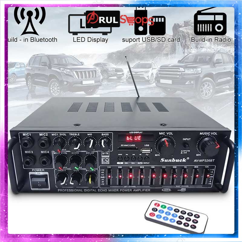 Jual Sunbuck Bluetooth EQ Amplifier Karaoke FM 1200W- AV-326BT | Shopee Indonesia