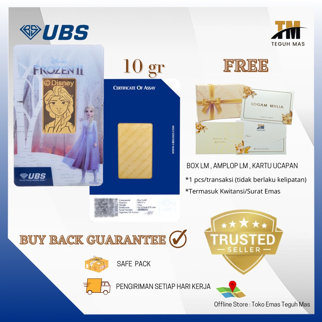 Jual EMAS LOGAM MULIA UBS DISNEY FROZEN ELSA LM 999,9 TEGUH MAS ...