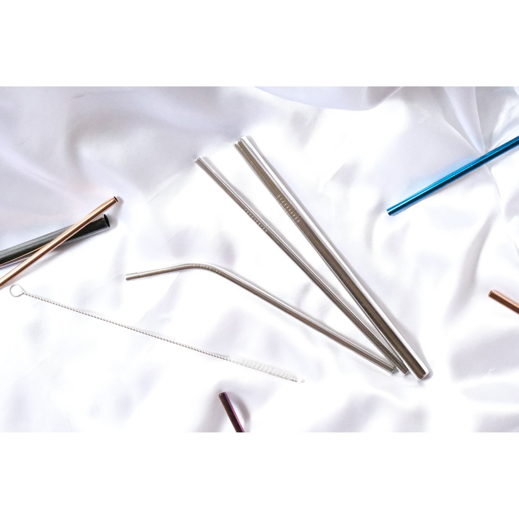 Jual Sedotan Besi / Stainless Steel Straw 1 set / 5 in 1 | Shopee Indonesia