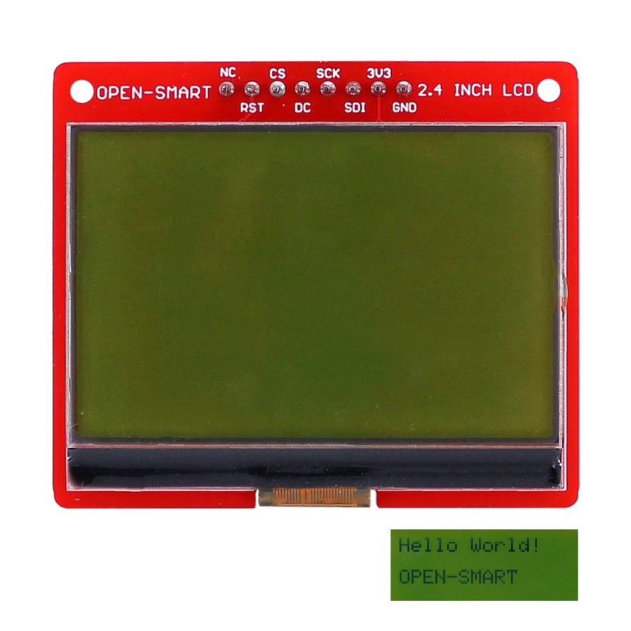 Jual OPEN-SMART 3.3V 2.4 Inch LCD Display Breakout Board Module 128x64 ...