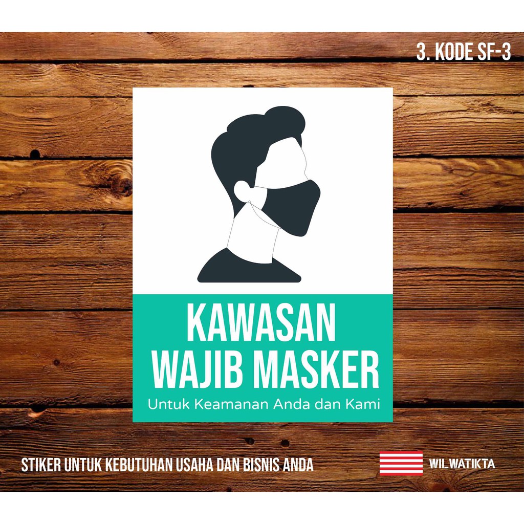 Jual 02-Stiker Sign Wajib Masker Covid 19 ( Min 2 pc ) | Shopee Indonesia