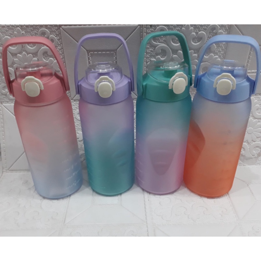 Jual Botol Minum Gradasi ORIGINAL Jumbo Tritan Transparan Full Colour ...