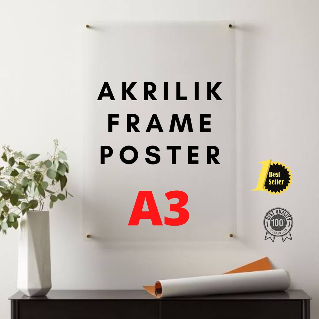 Jual FRAME POSTER BINGKAI AKRILIK A3 BAGUS BERKUALITAS ACRYLIC FRAME ...