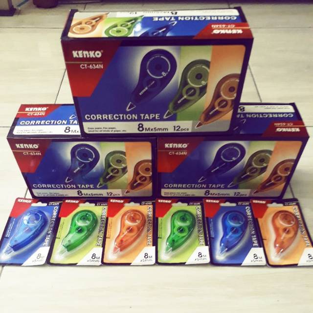 Jual Correction Tape Tipex Tipx Kertas KENKO CT-634N 8Mx5mm | Shopee ...
