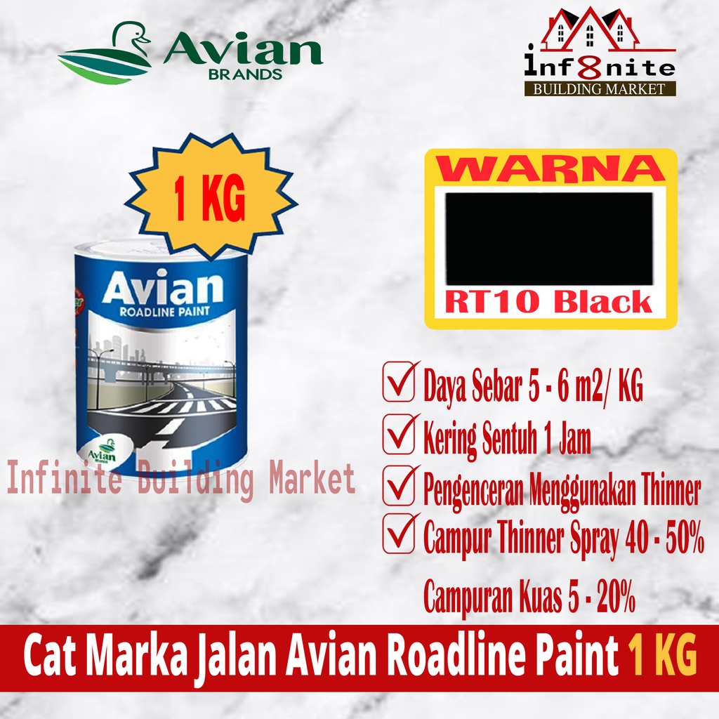 Jual Cat Marka Jalan Avian Roadline Paint Cat Jalan Aspal Beton Kolam 1 ...