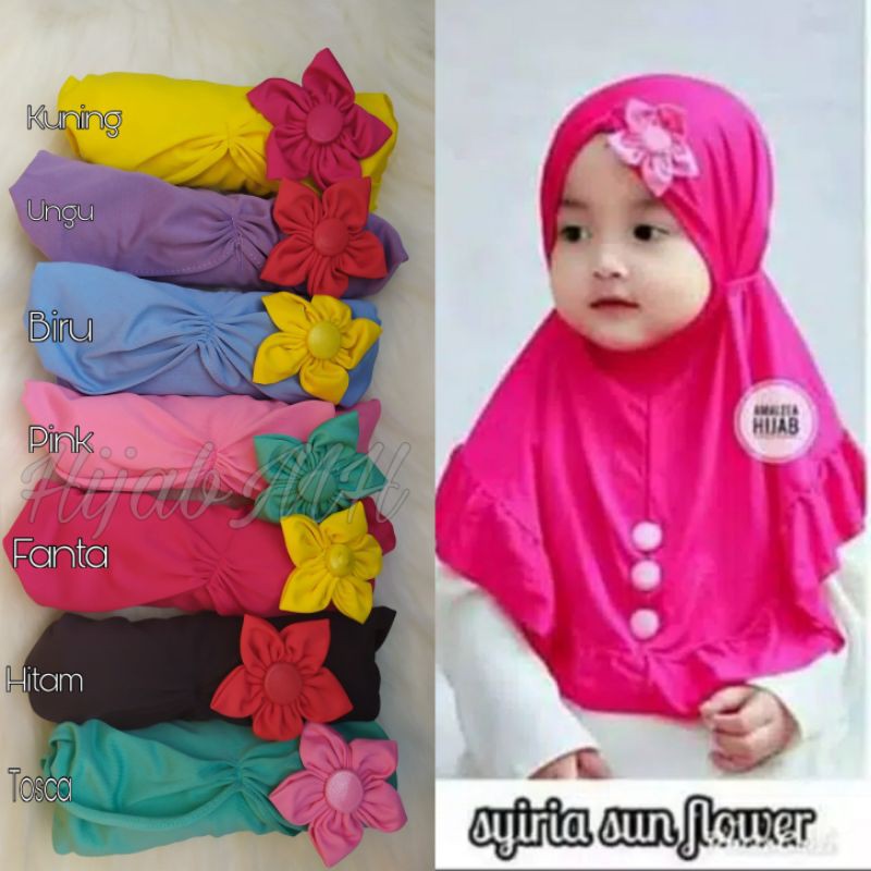 Jual jilbab / BUNGA MATAHARI /0-3tahun/ anak / bayi / hijab | Shopee ...
