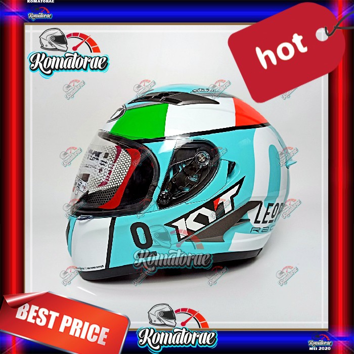 Jual HELM KYT VENDETTA 2 SE LOCATELLI BLUES LEOPARD DOUBLE VISOR FULL ...