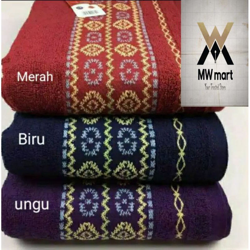 Jual Handuk Merah Putih motif anti mikroba dan bakteri uk 70x135 ...