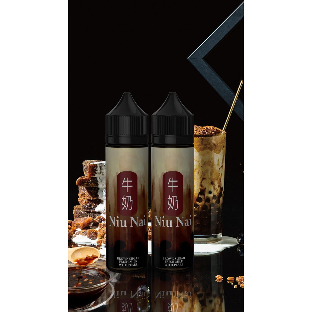 Jual Niu Nai Brown Sugar Fresh Milk with Pearls 60ml, 6mg ber-Pita ...